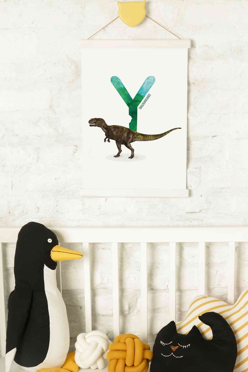 Letter Y Yangchuanosaurus Dinosaur Illustration Alphabet | Etsy