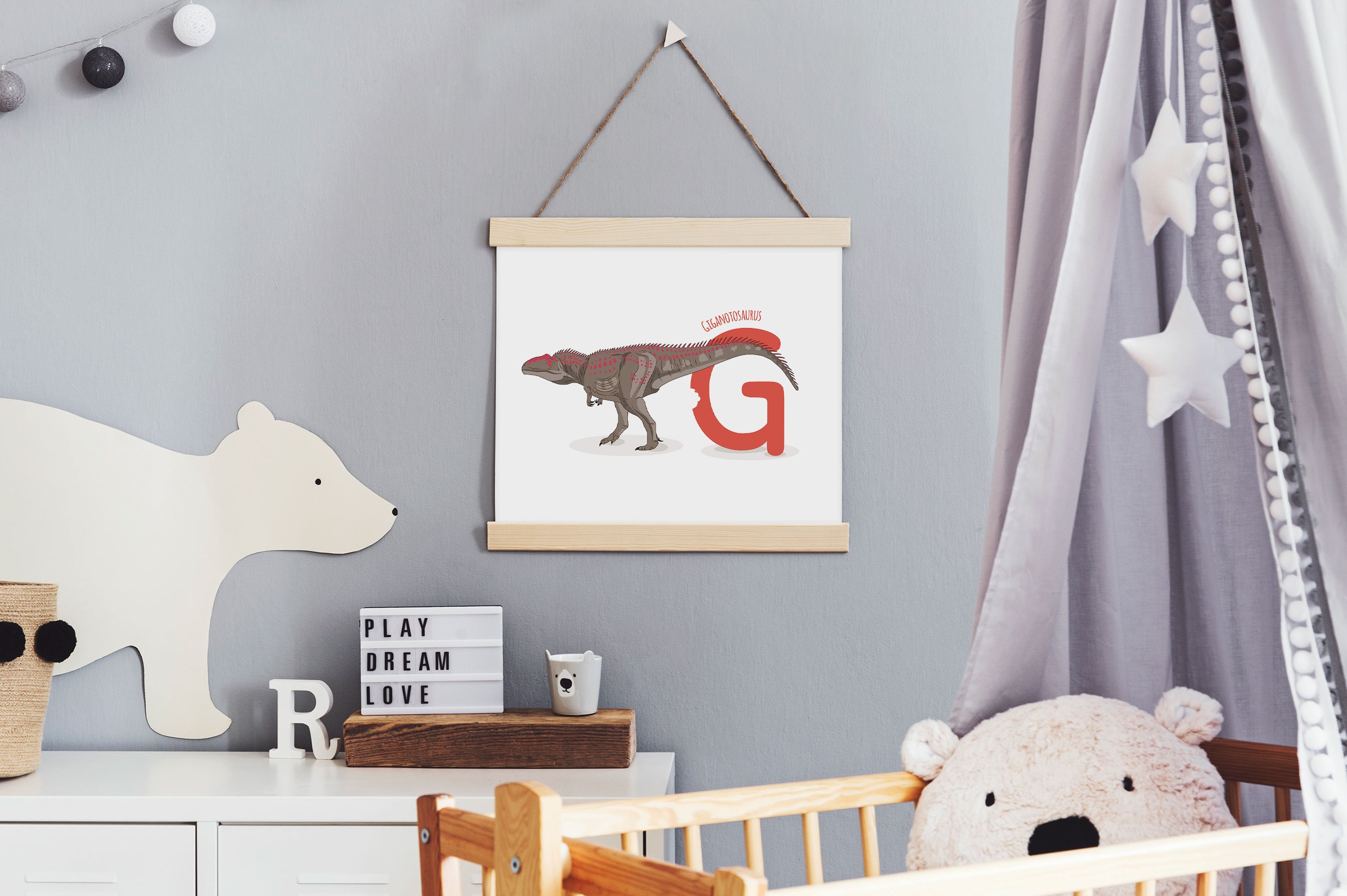 Letter G Giganotosaurus Dinosaur Illustration Alphabet - Etsy