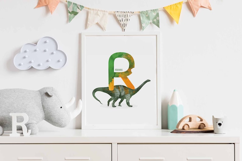 Letter R Riojasaurus Dinosaur Illustration Alphabet Dinosaur - Etsy