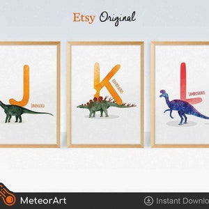 Set of 26 Alphabet Letters, Watercolor Dinosaur Instant Download ABC ...