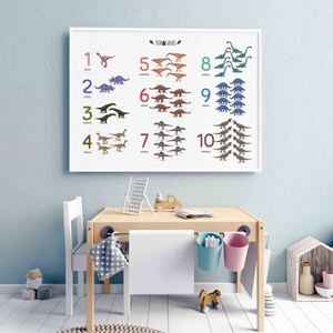 Educational Dinosaur Landscape Printable, Dinosaur Numbers, Horizontal ...