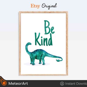 Watercolour Set of 3 Dinosaur Words of Wisdom Printable's, Playroom ...