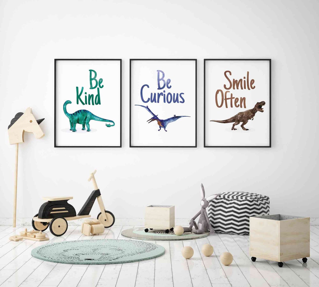 Watercolour Set of 3 Dinosaur Words of Wisdom Printable's, Playroom ...