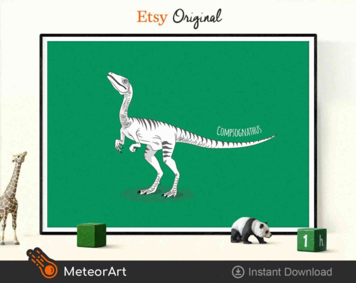 Set of 6 Dinosaur Prints Dinosaur Nursery Illustration Kids | Etsy