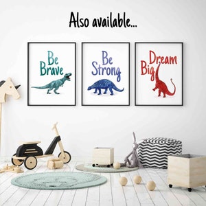 Watercolour Set of 3 Dinosaur Motivational Printable's, Playroom ...
