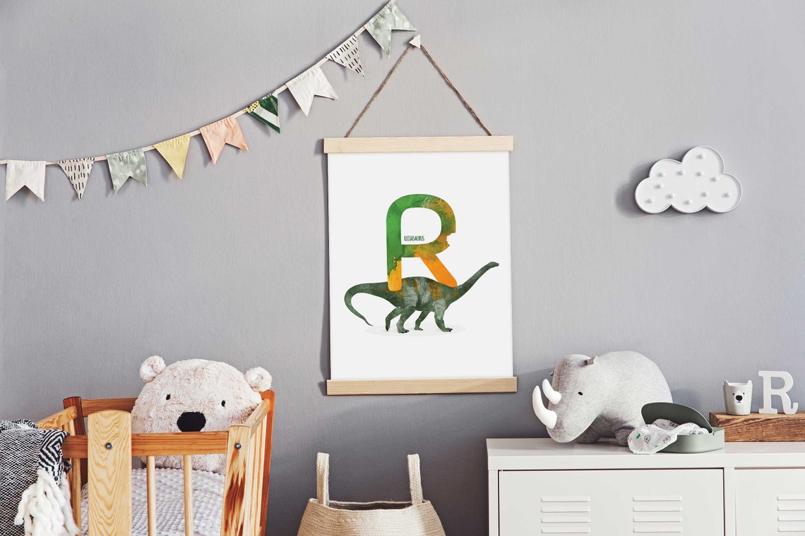 Letter R Riojasaurus Dinosaur Illustration Alphabet Dinosaur - Etsy