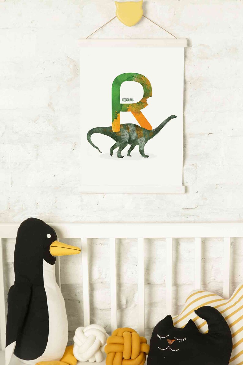 Letter R Riojasaurus Dinosaur Illustration Alphabet Dinosaur | Etsy
