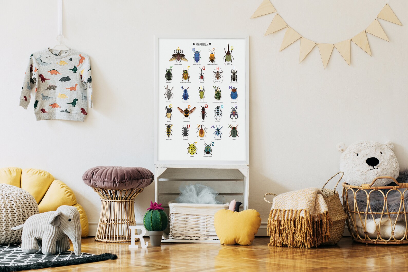 Alphabet Beetles Illustrations Print, Vertical ABC Poster, Nursery A-Z ...