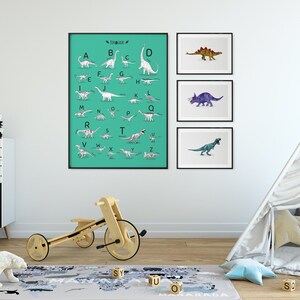 Watercolor T-rex Dinosaur Nursery Illustration, Dinosaur Printable ...