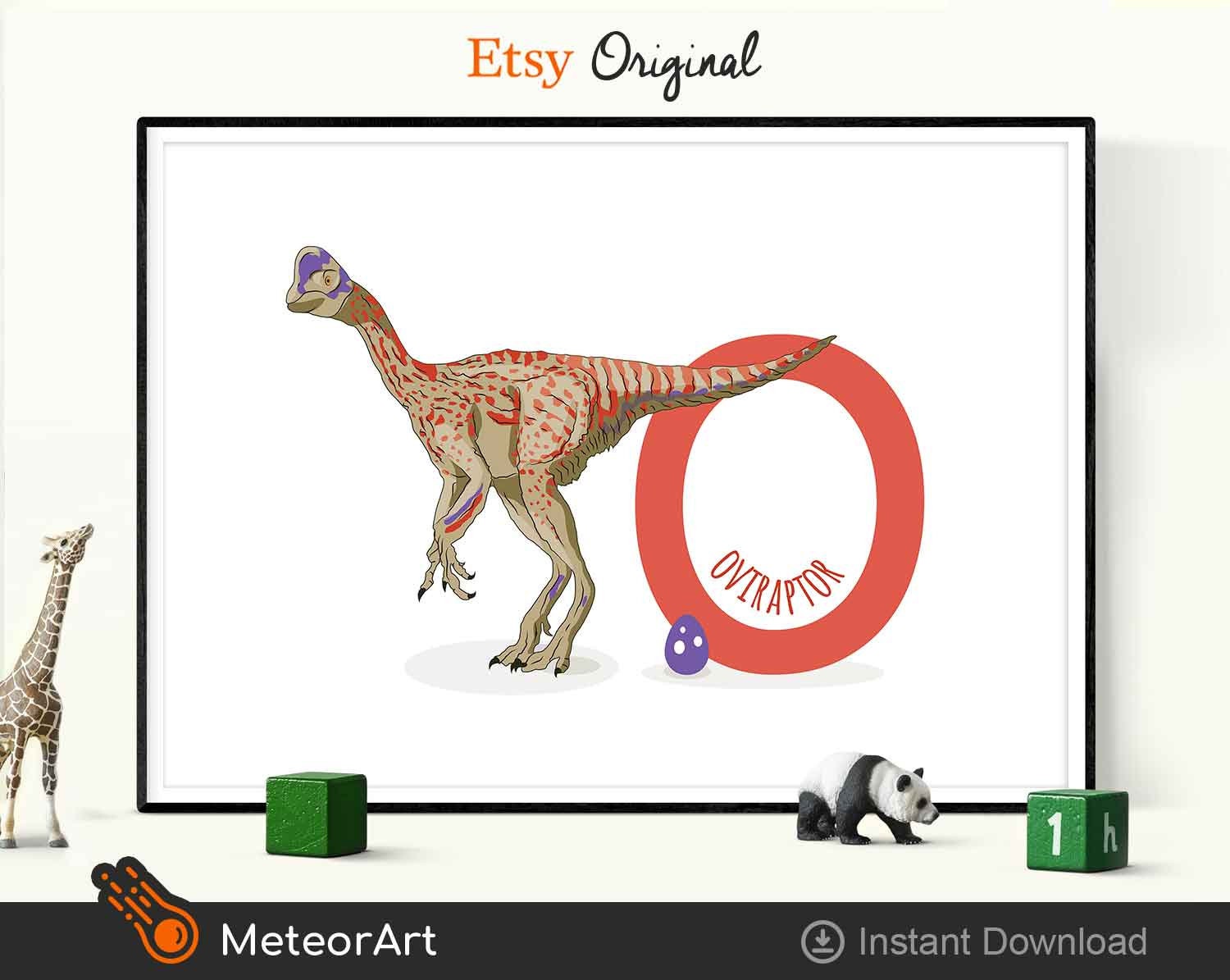 Letter O Oviraptor Dinosaur Illustration Alphabet Dinosaur - Etsy