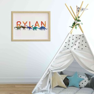 Rylan Watercolour Dinosaurs Printable, Horizontal Name Poster ...