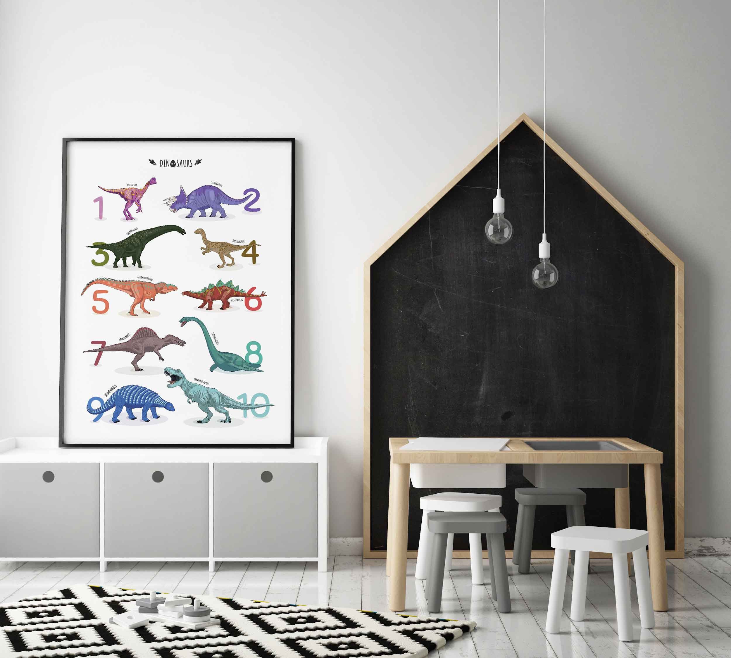Dinosaurs Counting Numbers Educational Poster Vertical - Etsy