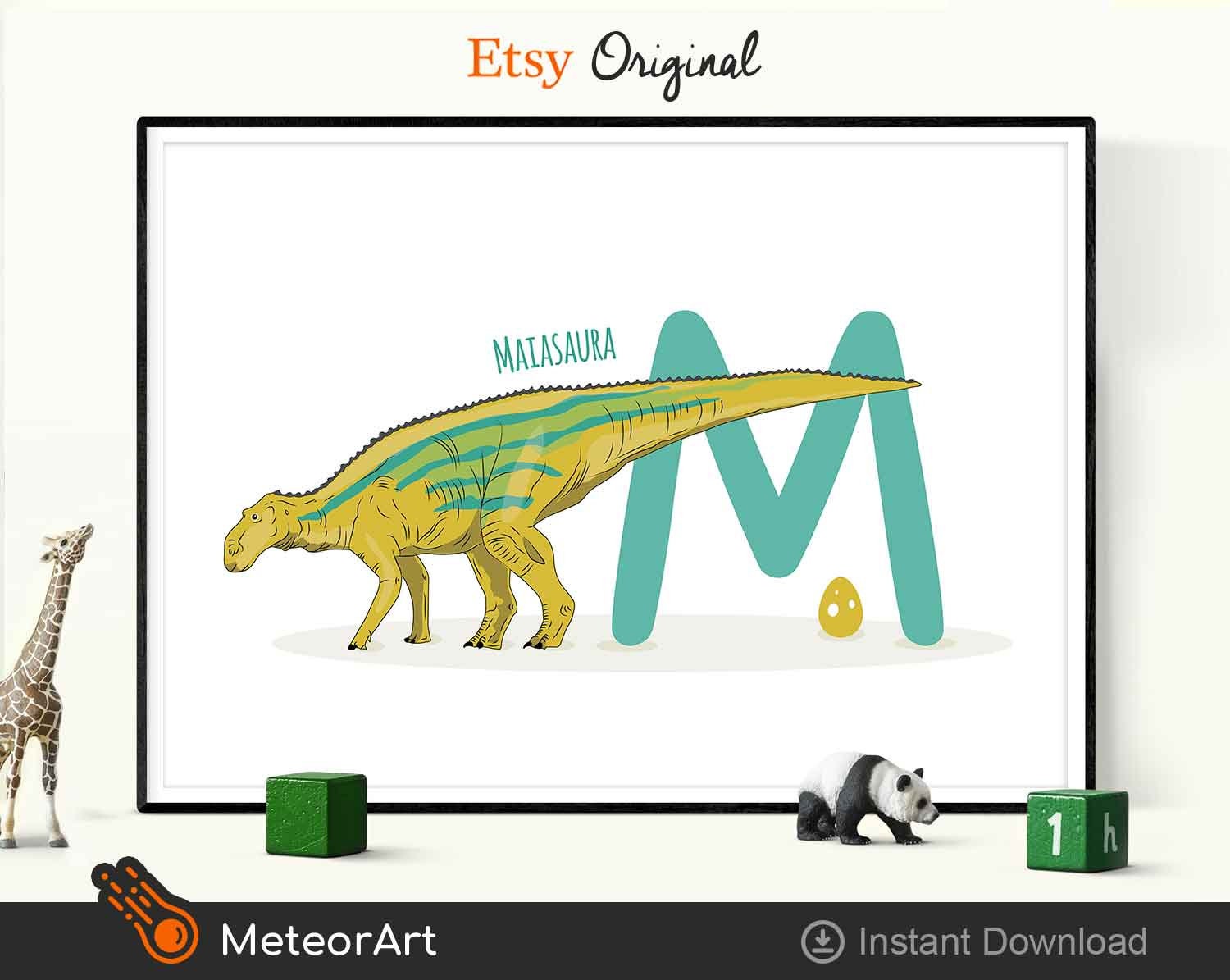 Letter M Maiasaura Dinosaur Illustration Alphabet Dinosaur - Etsy