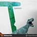 Letter T Tyrannosaurus Dinosaur Illustration, Alphabet Dinosaur Wall ...