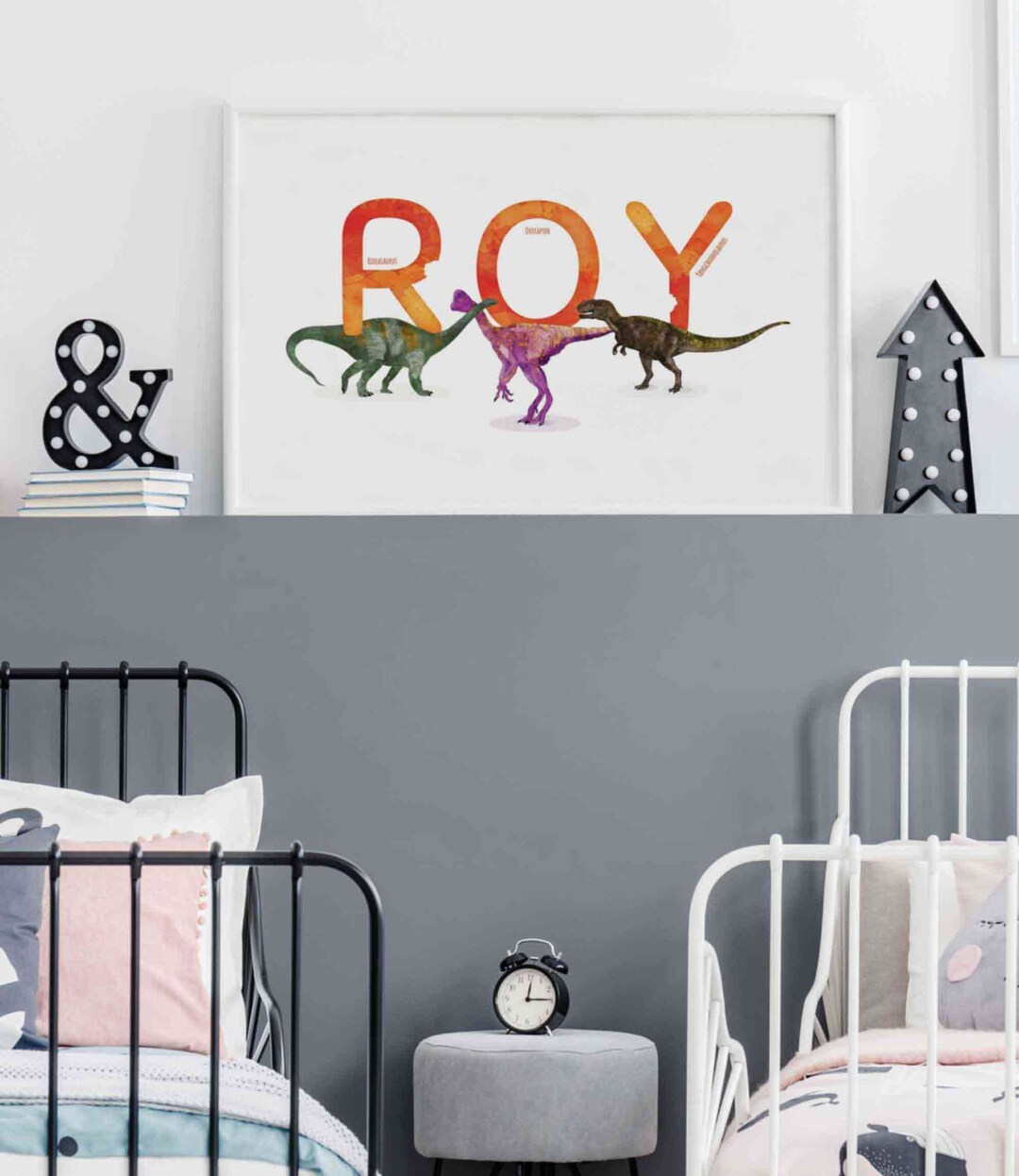 Roy Watercolour Dinosaurs Printable, Horizontal Name Poster ...