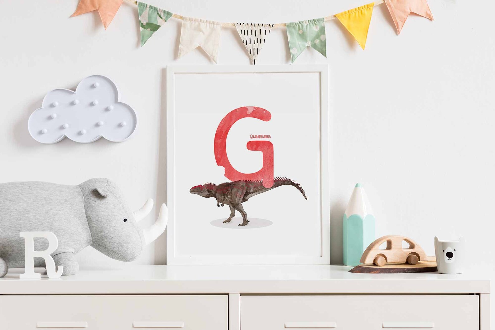 Letter G Giganotosaurus Dinosaur Illustration Alphabet | Etsy