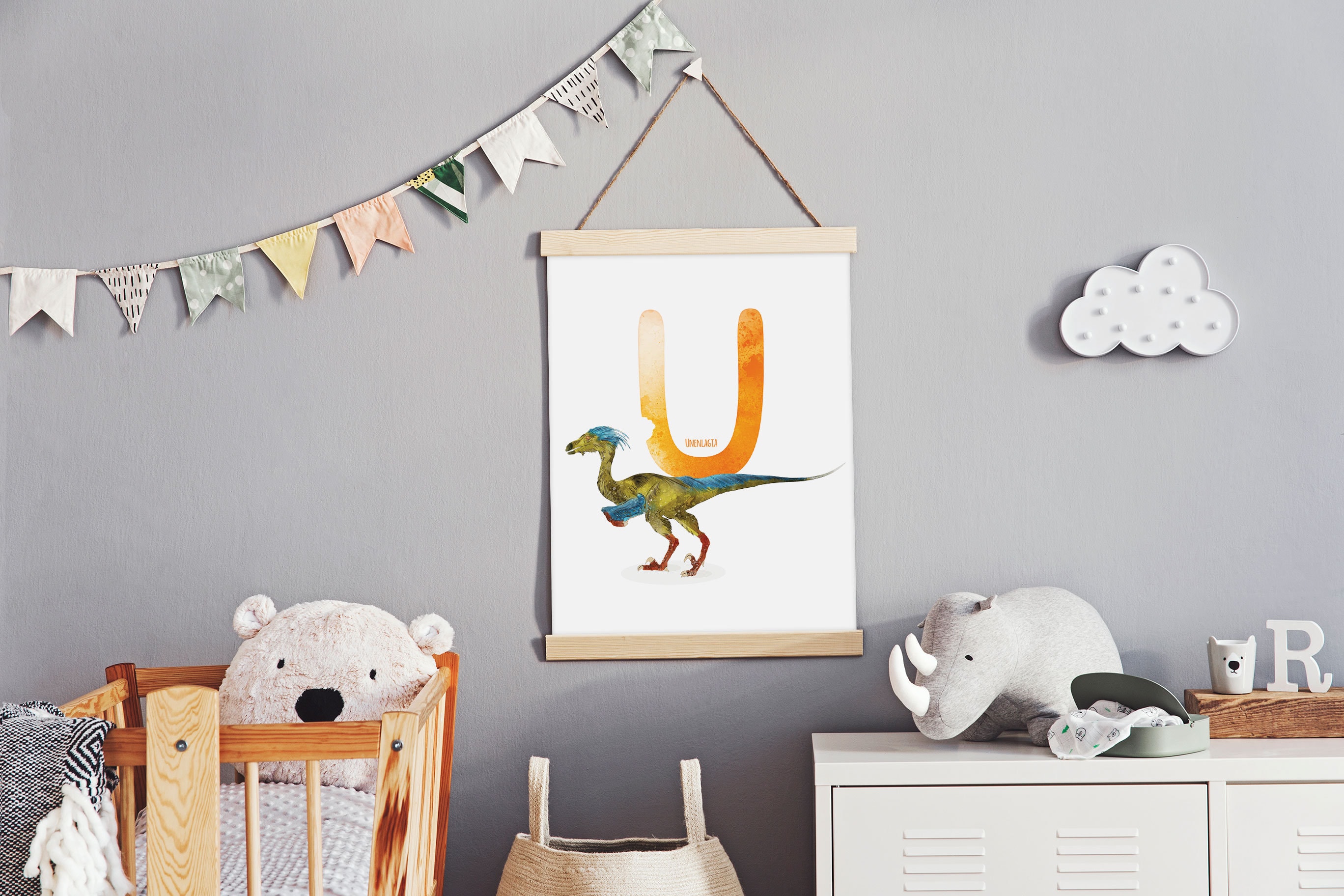 Letter U Unenlagia Dinosaur Illustration Alphabet Dinosaur - Etsy