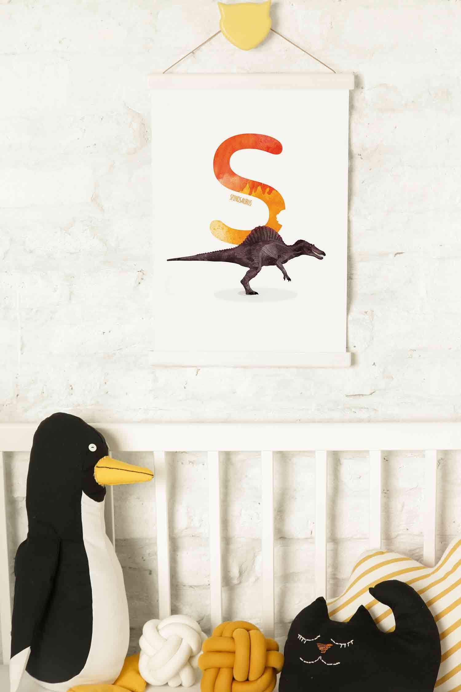 Letter S Spinosaurus Dinosaur Illustration Alphabet Dinosaur | Etsy