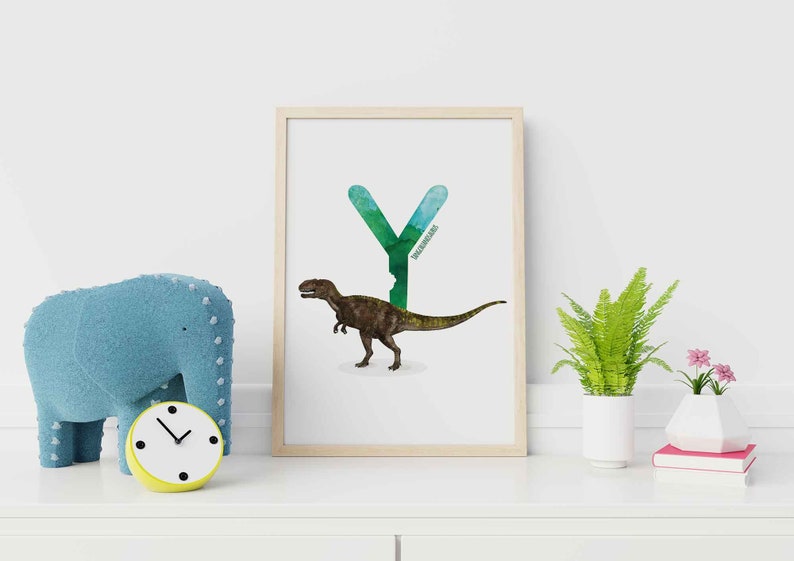 Letter Y Yangchuanosaurus Dinosaur Illustration Alphabet | Etsy