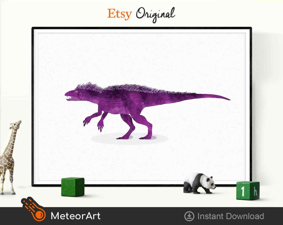 Watercolor Heterodontosaurus Dinosaur Print, Kids Room Decor (digital ...
