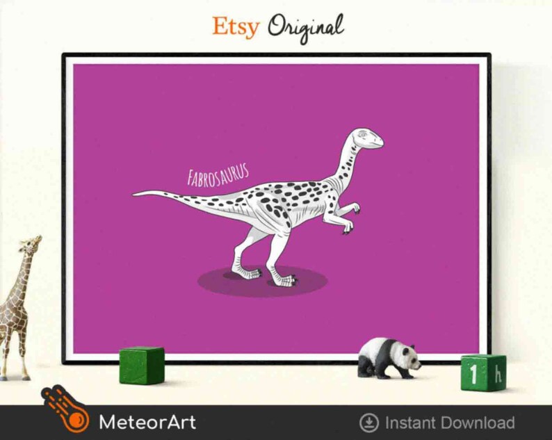 Fabrosaurus Dinosaur Print Dinosaur Nursery Illustration - Etsy