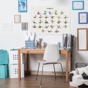 Alphabet Print, Alphabet Dinosaur , Horizontal, ABC Poster, Nursery ...