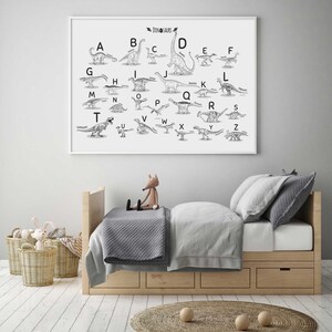 DIY Dinosaur Alphabet Print, Horizontal, ABC Poster, Nursery Alphabet ...