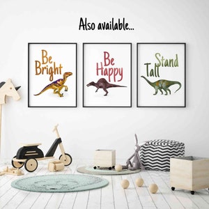 Watercolour Set of 3 Dinosaur Words of Wisdom Printable's, Playroom ...