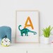 Letter A, Apatosaurus Dinosaur Illustration, Alphabet Dinosaur Wall Art ...