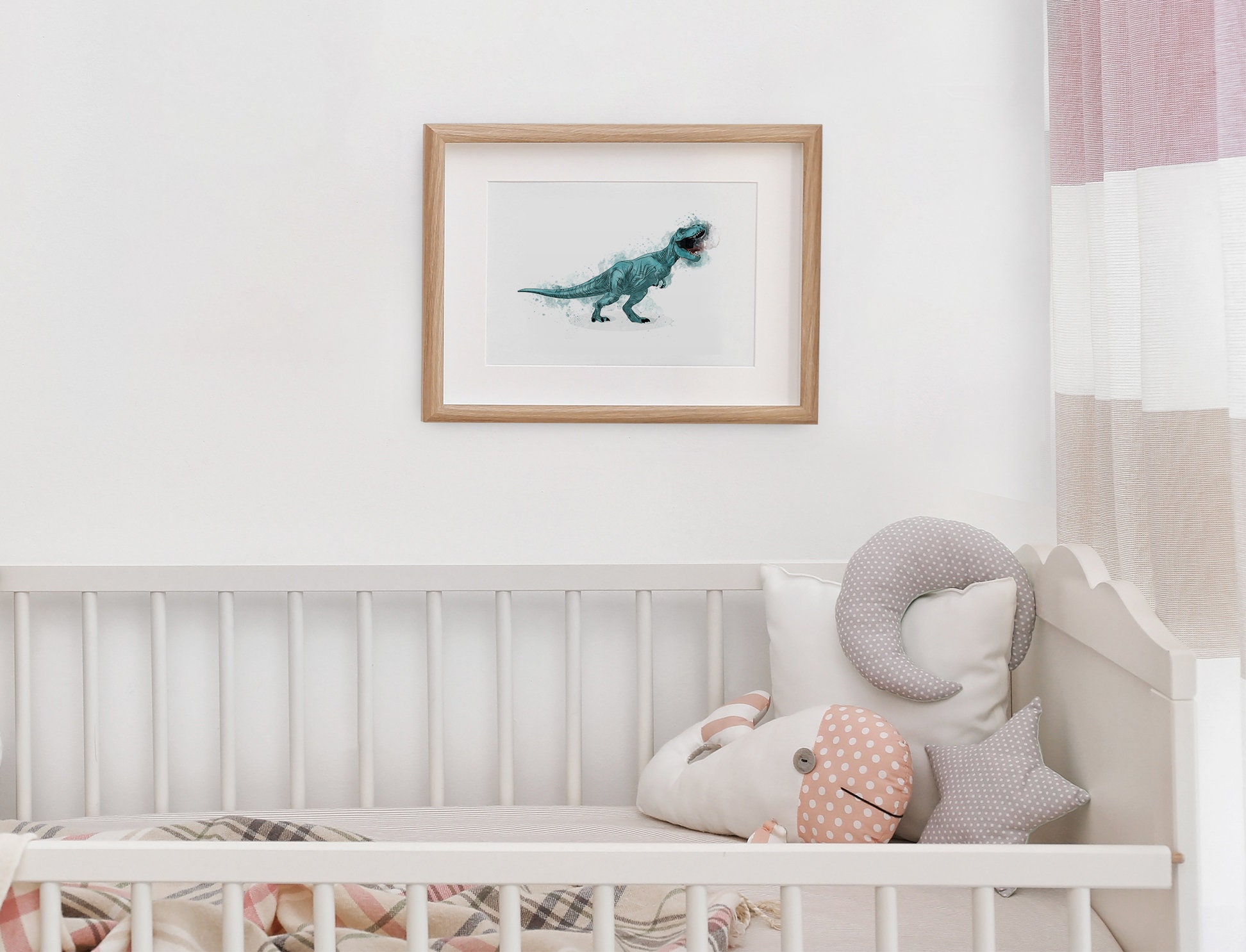 Watercolor T-rex Dinosaur Nursery Illustration Dinosaur | Etsy