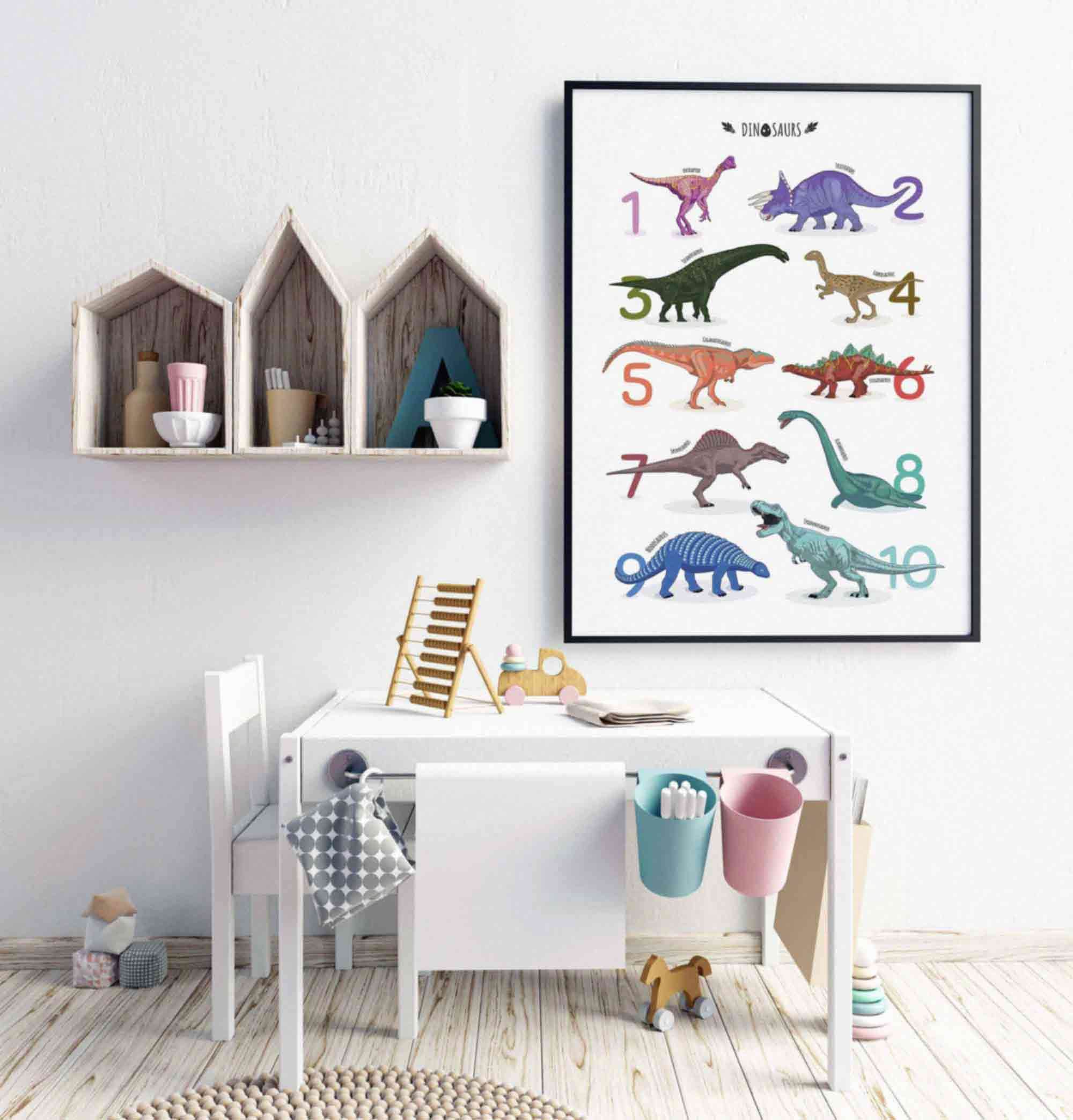 Dinosaurs Counting Numbers Educational Poster Vertical - Etsy Israel