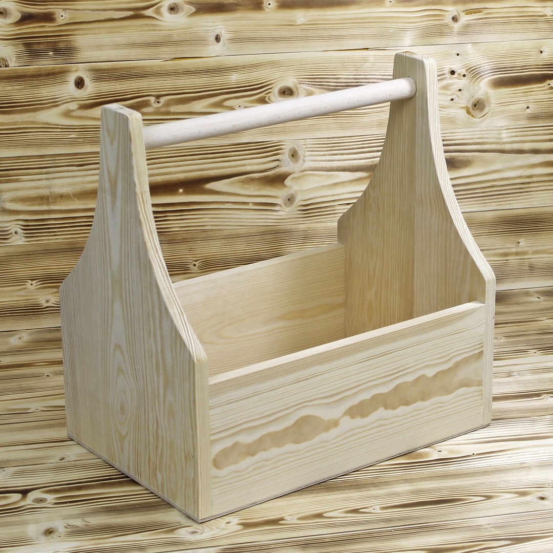 Tool Box Made of Natural Wood With Carrying Handle L 37x25x38cm ...