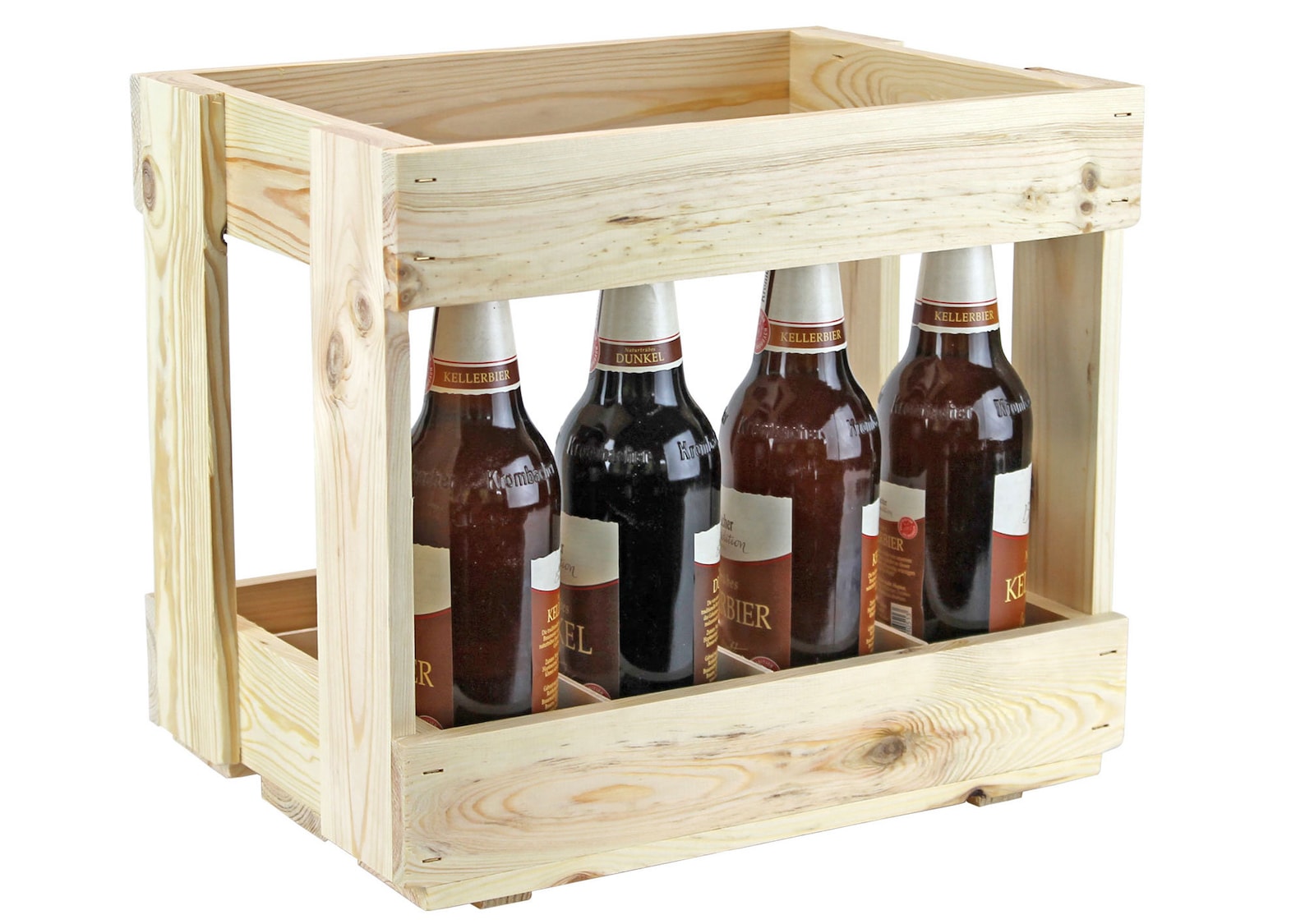 Bierkasten aus Holz - Flaschenträger - Männerhandtasche - Getränkekorb ...