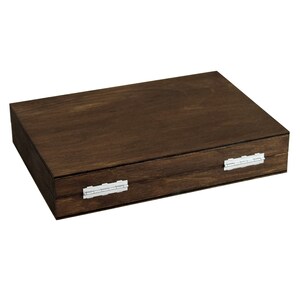 Small, Flat Wooden Box With Hinged Lid 155 X 105 X 25 Mm L/W/H Inside ...
