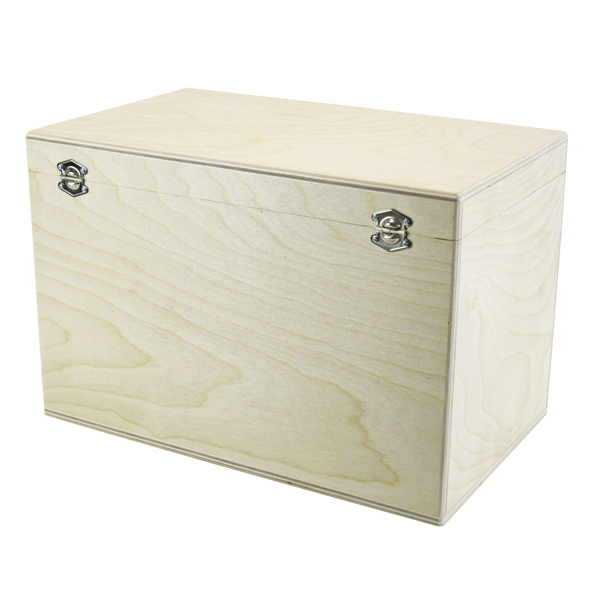 Large Wooden Crate With Hinged Lid and Intermediate Floor Black Stained ...