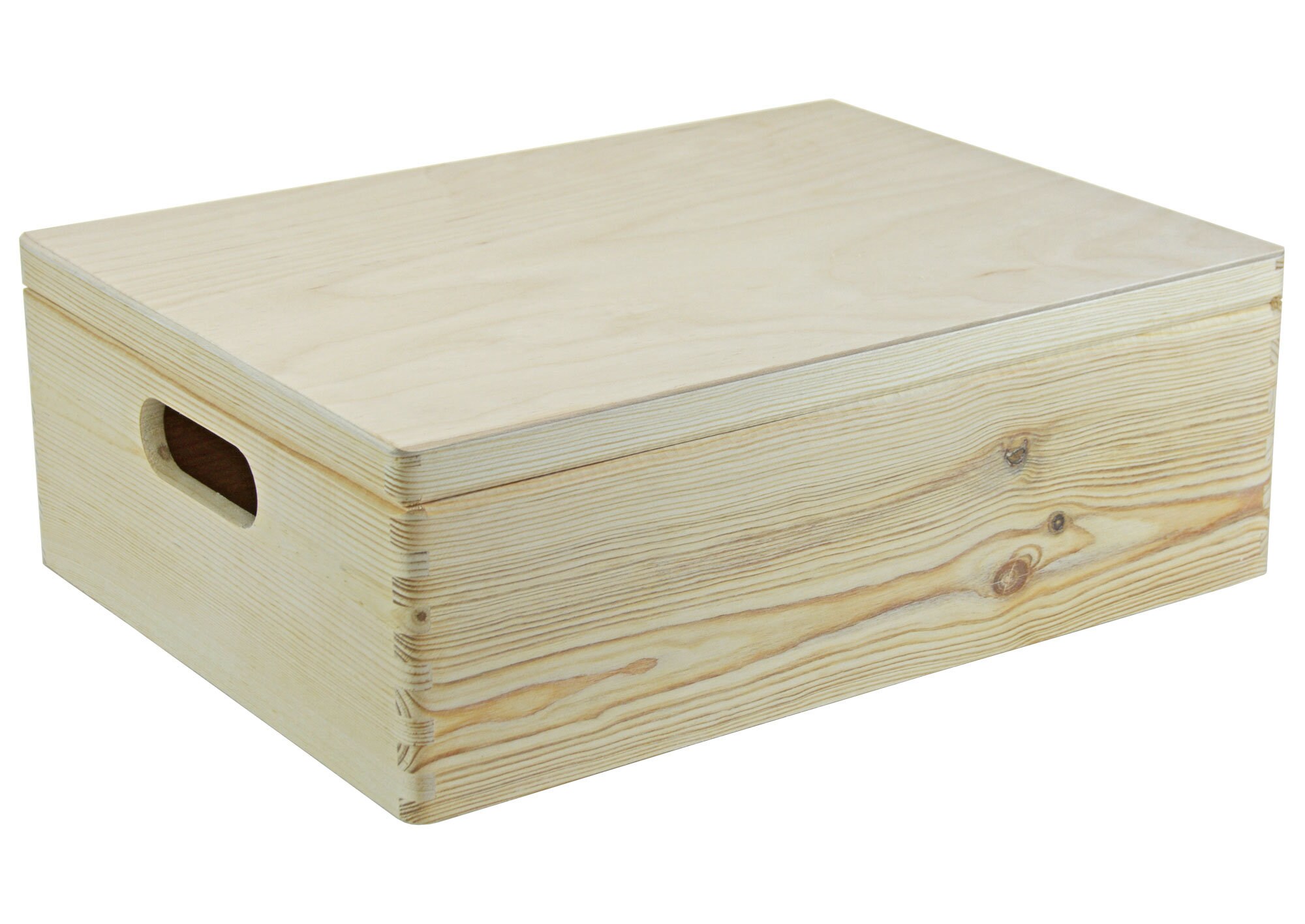 Houten doos met deksel en vingergaten medium grenen hout | Etsy Nederland