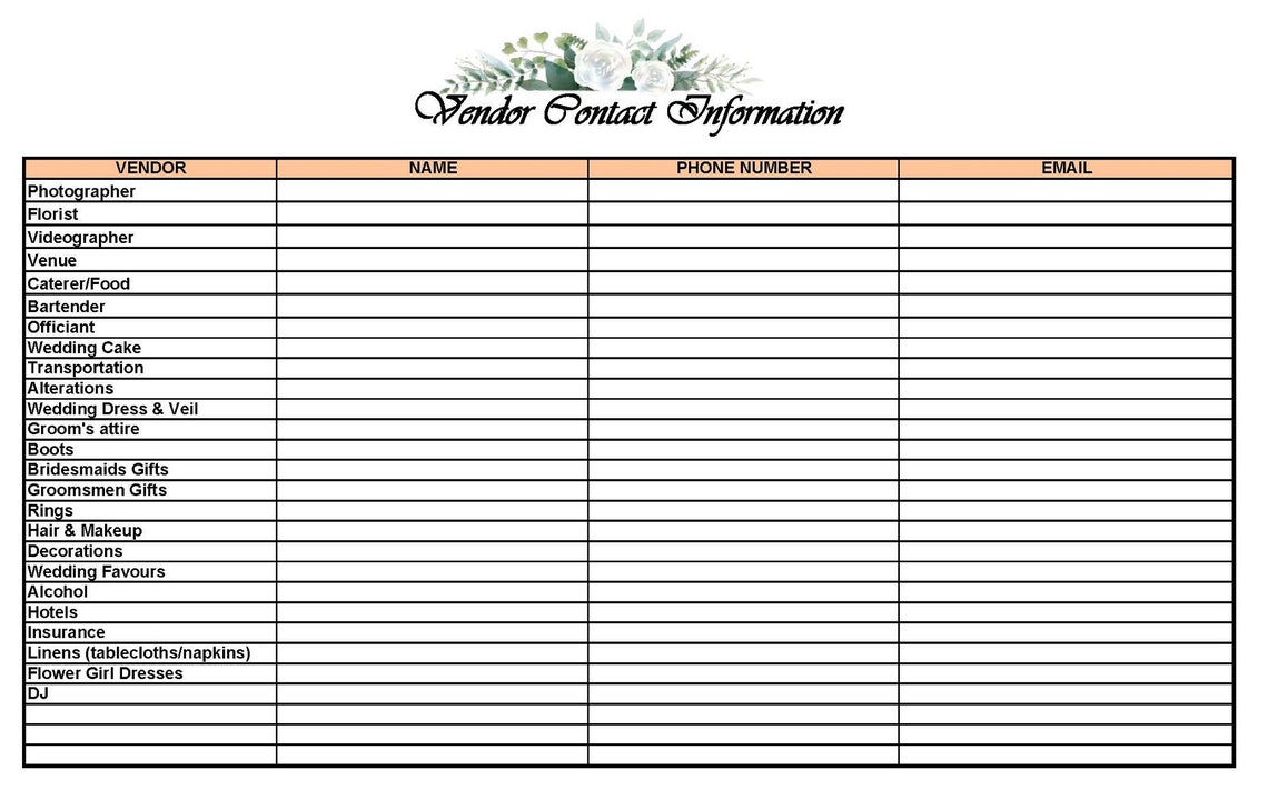 Completely Full Wedding Planning Excel Spreadsheet Bundle | Etsy