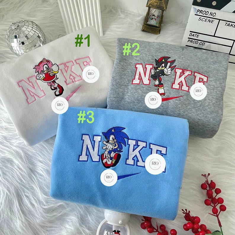 S.o.nic X Embroidered Sweatshirt, Shadow the Hedgehog Sweatshirt, S/o/n ...