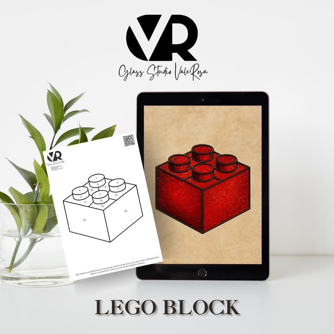 Lego Block Stained Glass Template – Digital Download, PNG, JPEG Pattern ...