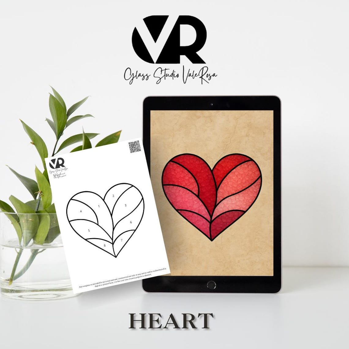 Heart Stained Glass Template – Digital Download, PNG, JPEG Pattern for ...