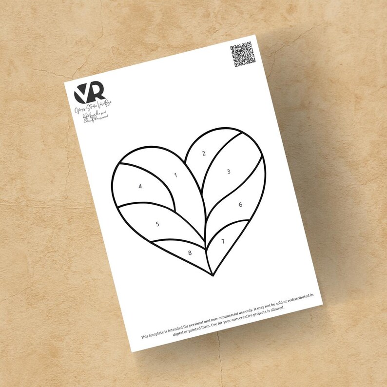 Heart Stained Glass Template – Digital Download, PNG, JPEG Pattern for ...
