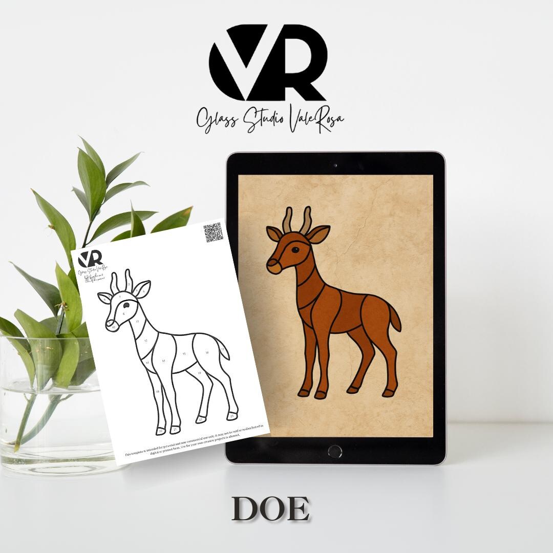Doe Stained Glass Template – Digital Download, PNG, JPEG Pattern for ...