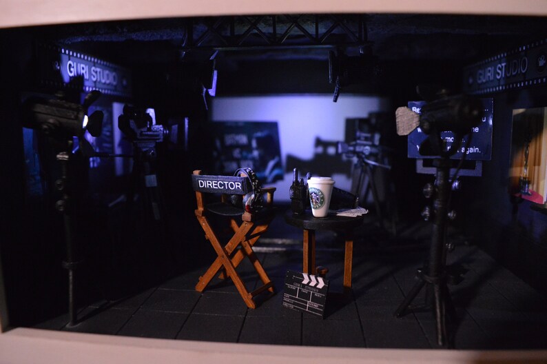 Handcrafted Film Director's Studio Diorama/miniature Movie Set Display ...