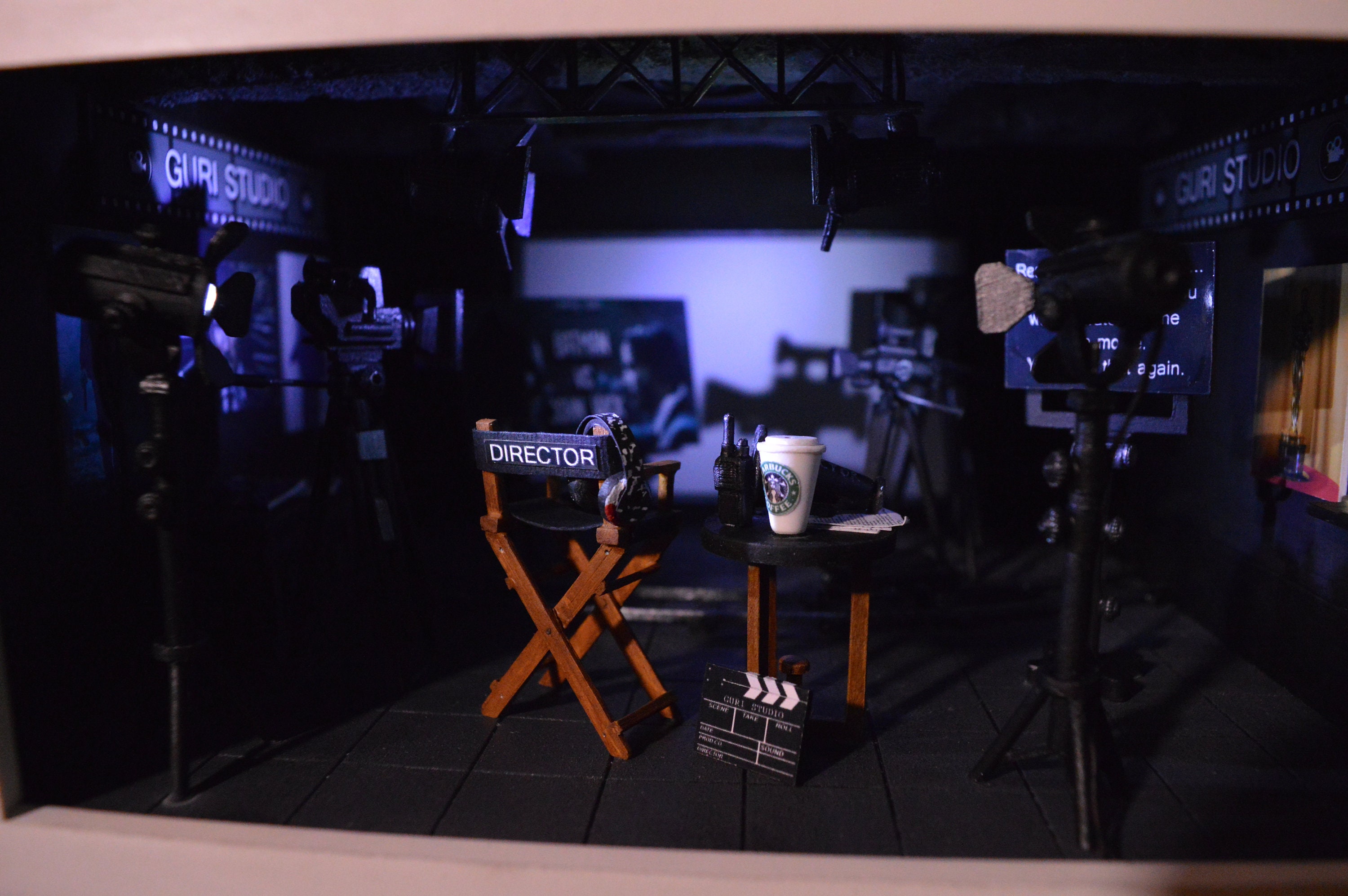 Handcrafted Film Director's Studio Diorama/miniature Movie Set Display ...