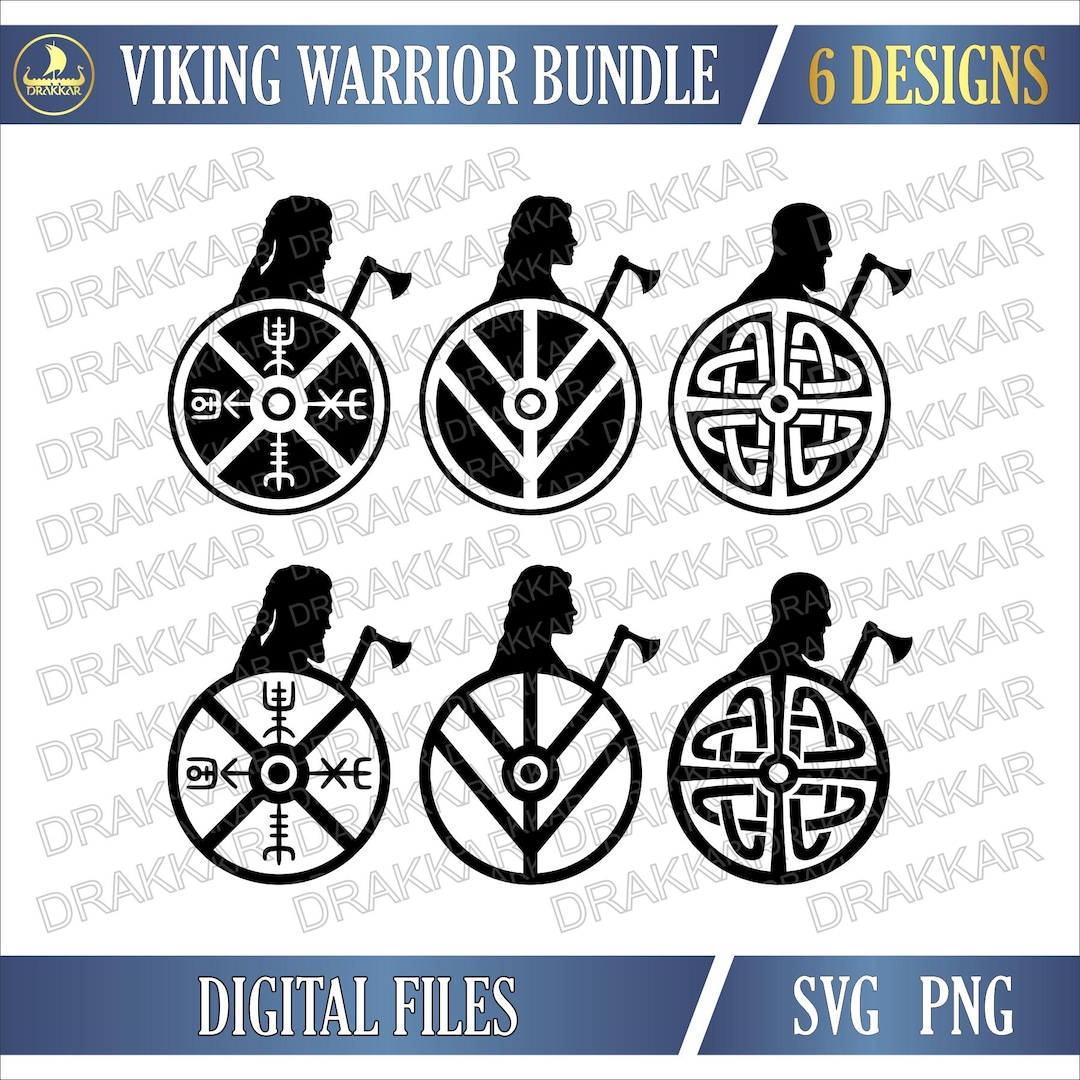 Viking Warrior Shieldmaiden SVG PNG | Norse Shield and Axe Clipart - Etsy