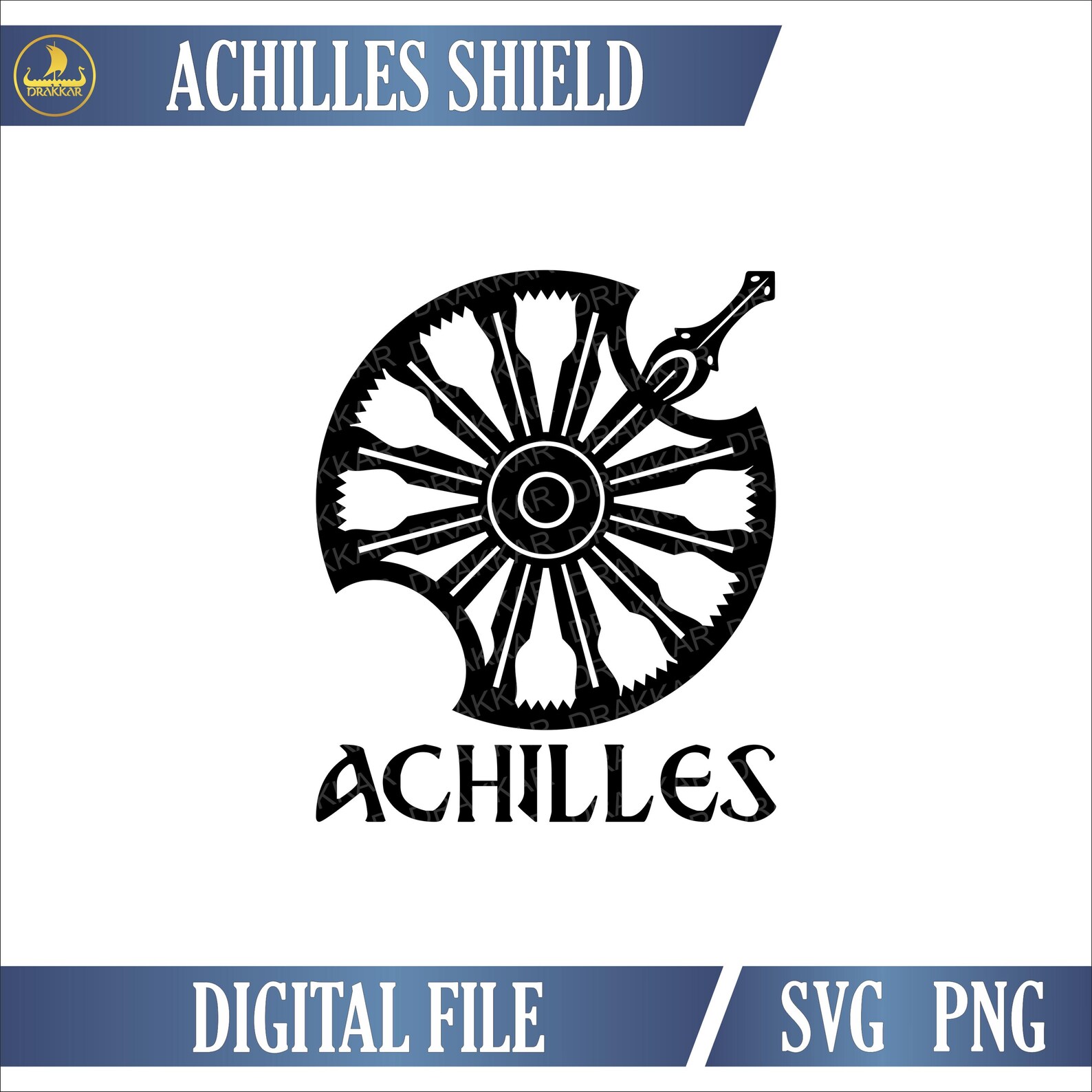 Achilles Shield SVG PNG Clipart | Greek Shield Military Design ...