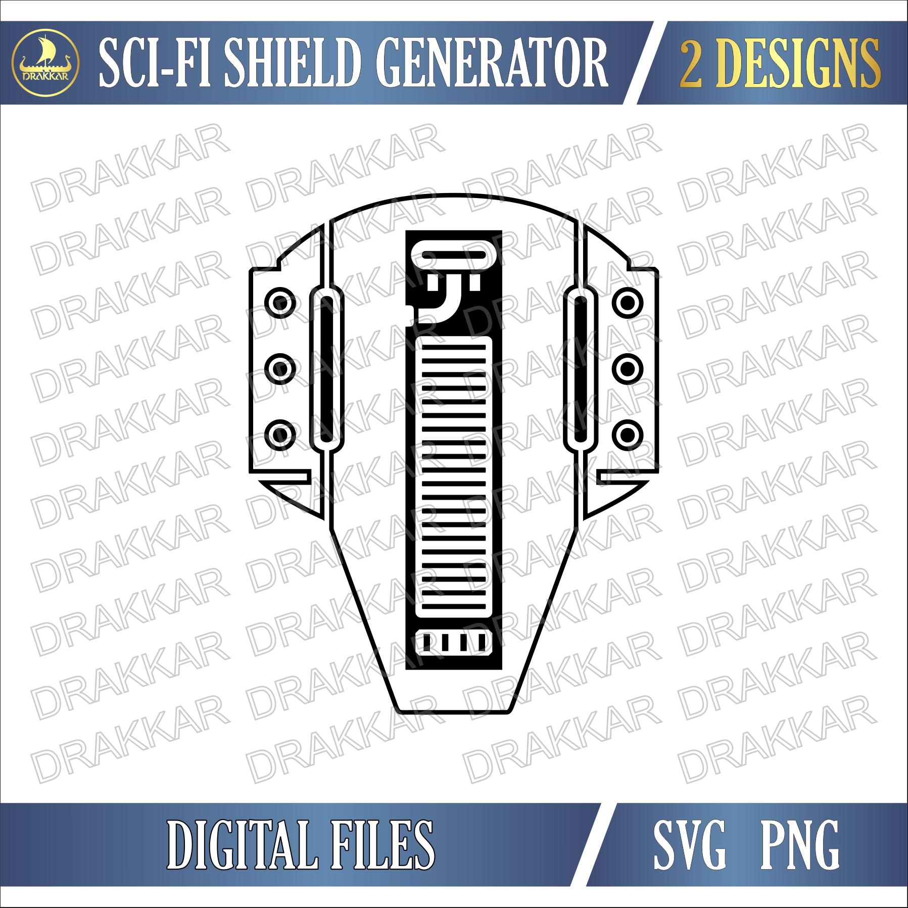 Sci-fi Shield Generator SVG PNG | Futuristic Armor Energy Field Device ...
