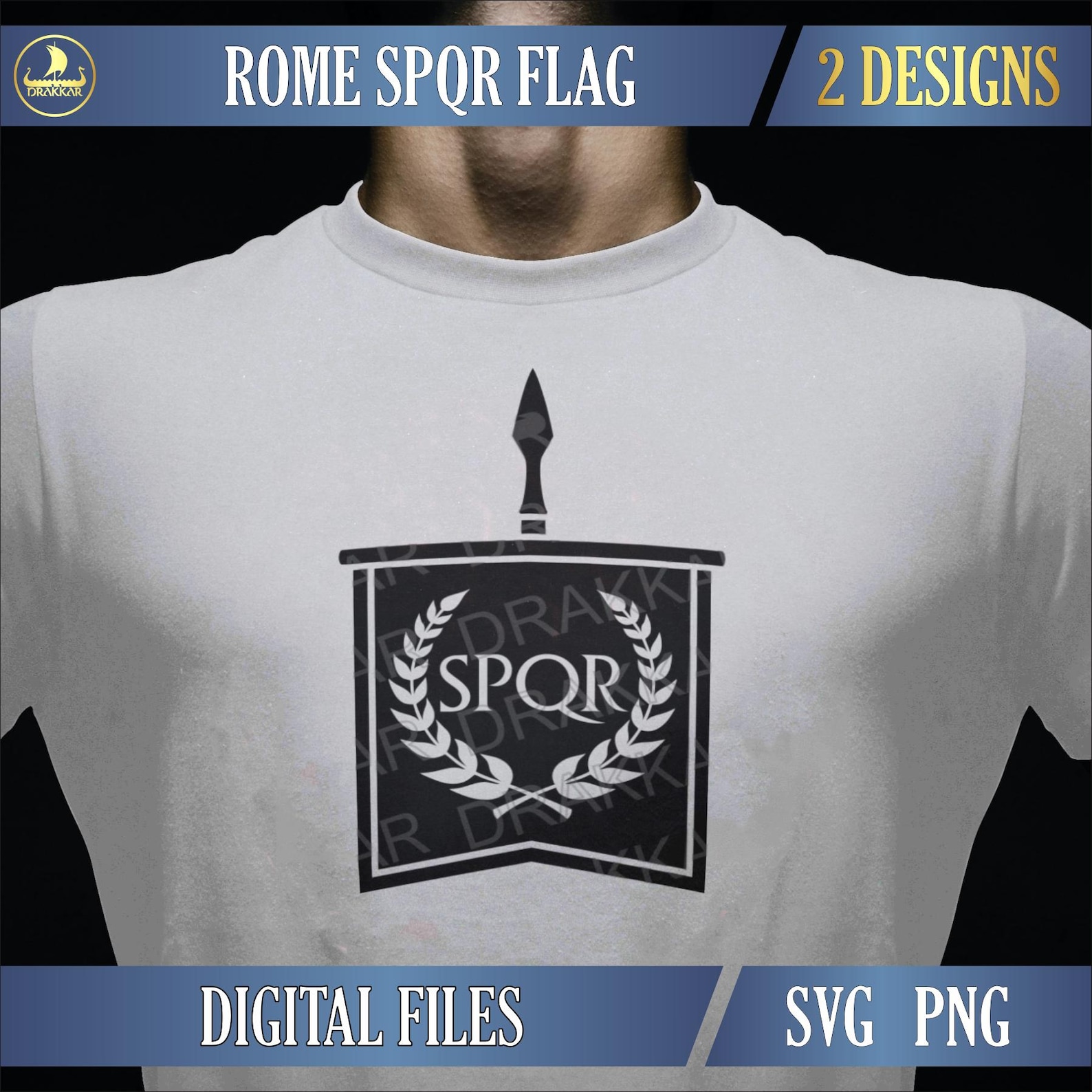 SPQR Roman Standard Banner SVG PNG | Ancient Rome Legion Laurel Flag ...