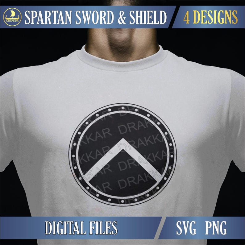 Spartan Shield & Xiphos Sword SVG PNG | Ancient Greek Hoplite Warrior ...