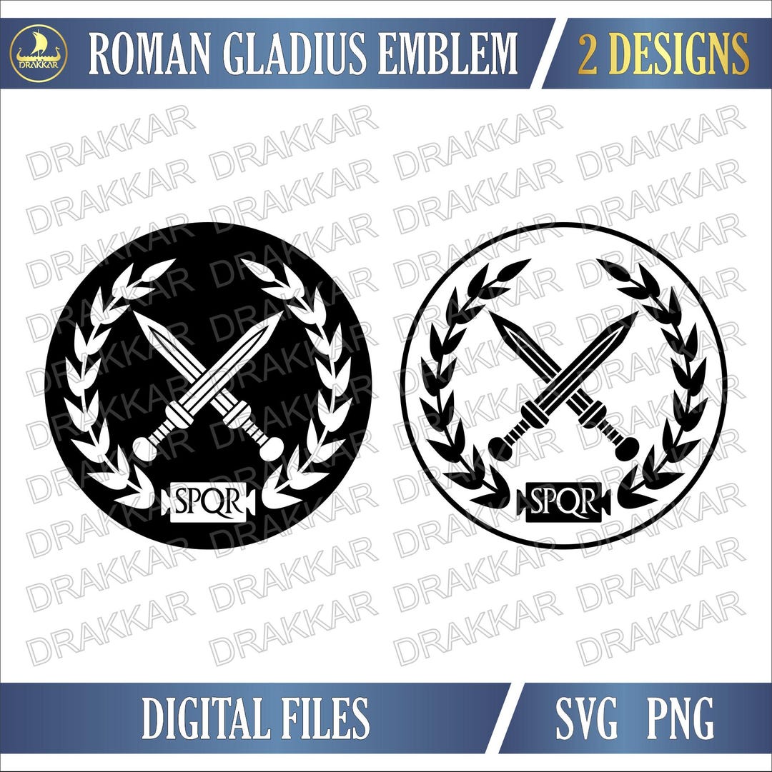 Roman Legion Gladius SPQR SVG PNG | Rome Army Emblem Clipart - Etsy